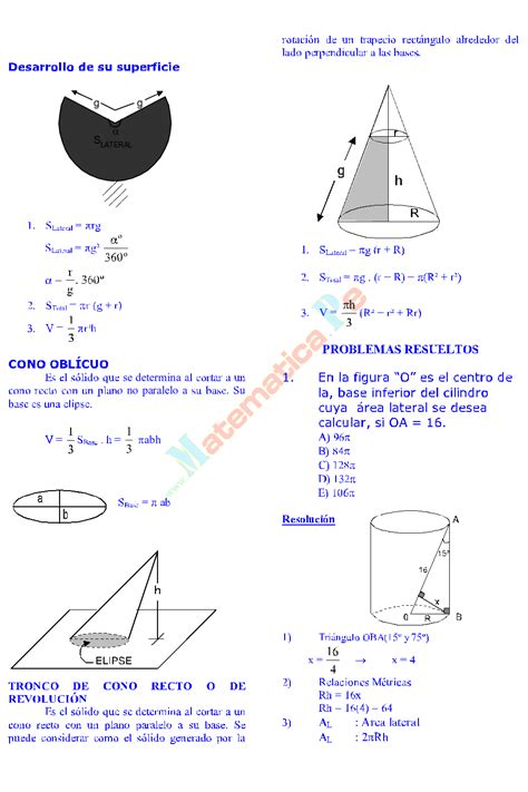 CILINDRO Y CONO PROBLEMAS RESUELTOS PDF