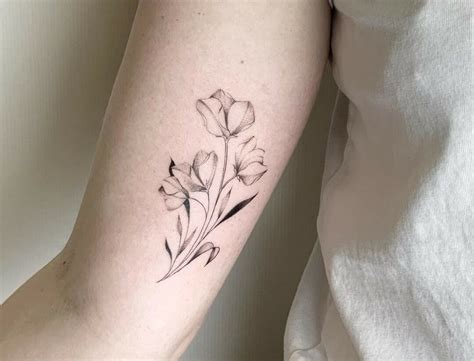 Sweet Pea Watercolor Tattoo