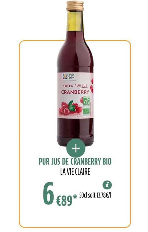 Promo Pur Jus De Cranberry Bio La Vie Claire Chez La Vie Claire