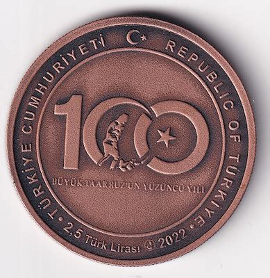 2022 Büyük Taarruz un 100 Yılı Hatıra Bronz Para Sertifikalı Benim