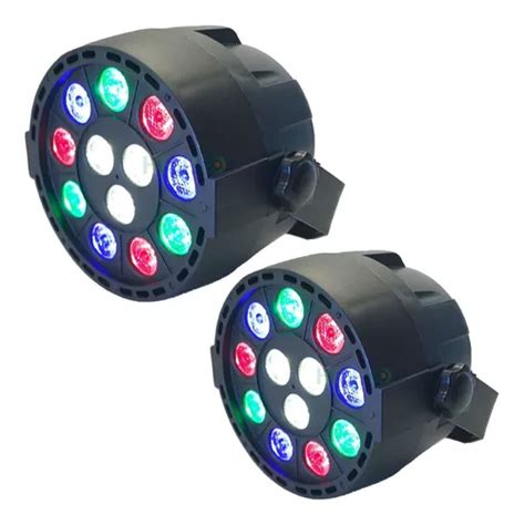 Kit Mini Refletor Par Leds Digital Strobo Dmx Rgbw