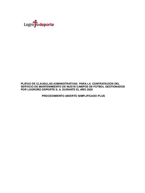 Completable En línea pliego de clausulas administrativas para la