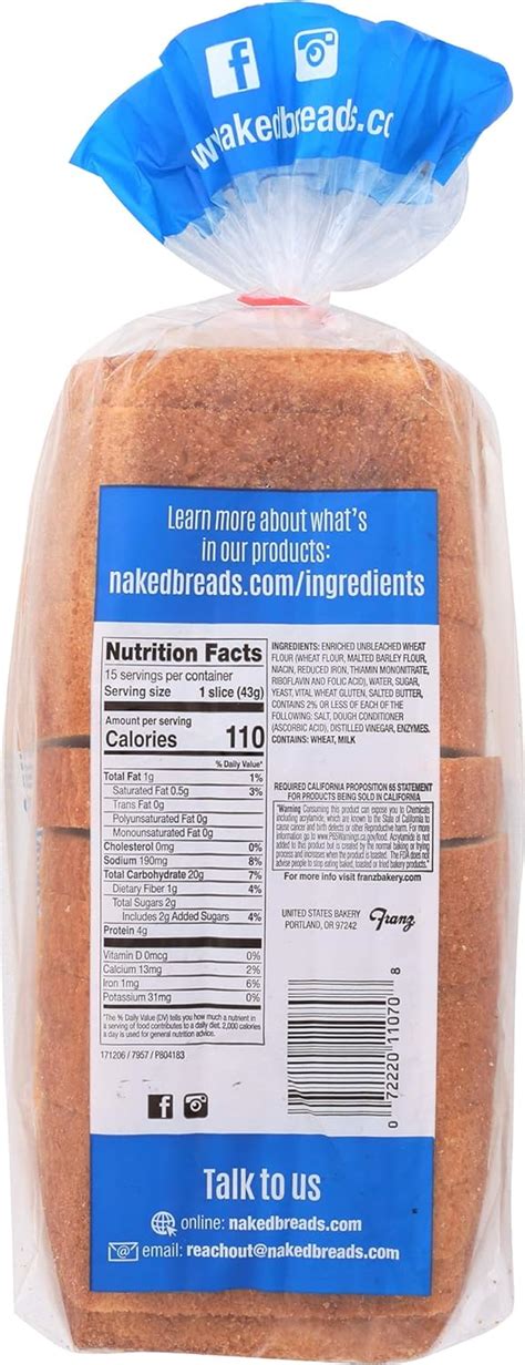 Buy Franz Naked Bread Classic White Oz Online At Lowest Price In
