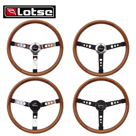 Volante Clássico Lotse Big Block Wood Cromo Cromo S Black Black