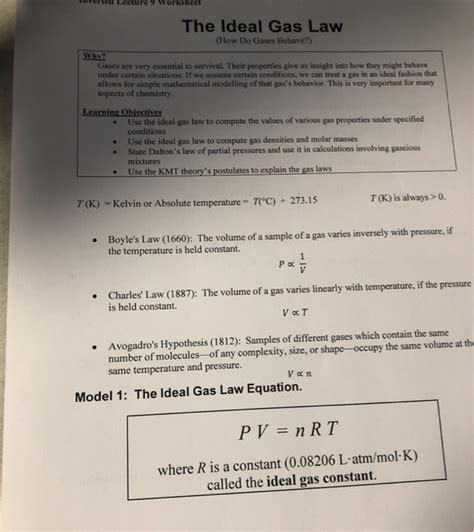 Ideal Gas Problems With Answers