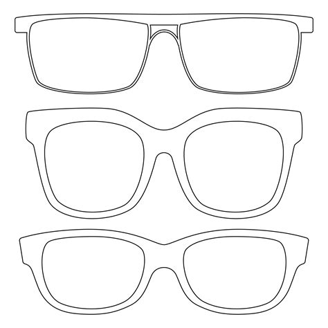6 Best Images Of Sun Glasses Outline Printable Sunglasses Outline