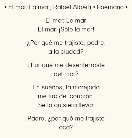 El Mar La Mar Rafael Alberti Poema Original