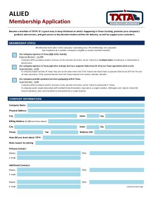 Fillable Online ALLIED Membership Application Fax Email Print PdfFiller