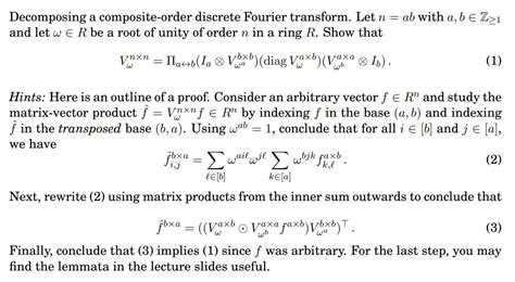 solved decomposing a composite order discrete fourier
