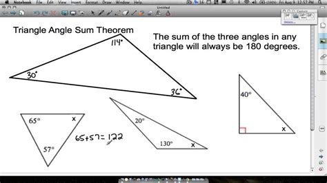 triangle angle sum theorem youtube