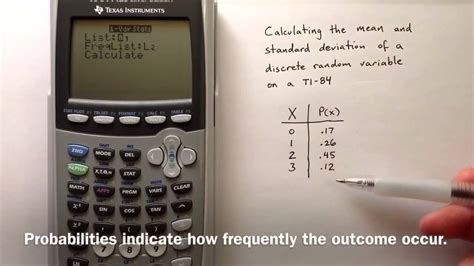 discrete random variables on ti84 youtube