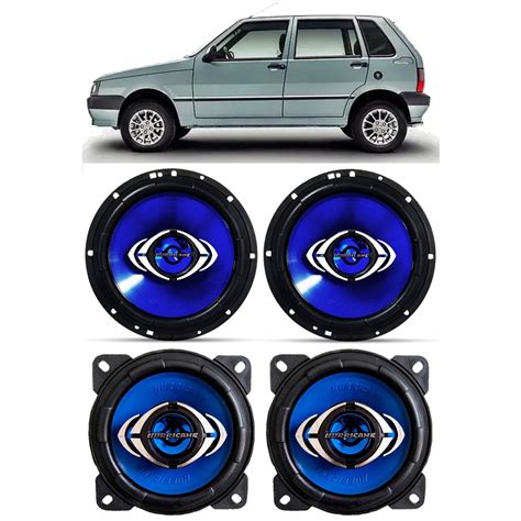 Kit Alto Falante Fiat Uno 1980 à 2013 Porta Dianteira e Traseira