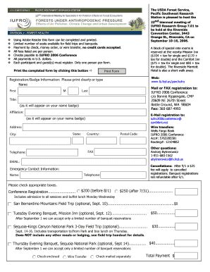 Fillable Online Fs Fed Registration Badge Information USDA Forest