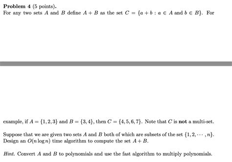 solved problem 4 5 points for any two sets a and b define