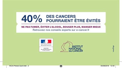 40 de cancers évitables lancement d une campagne de prévention