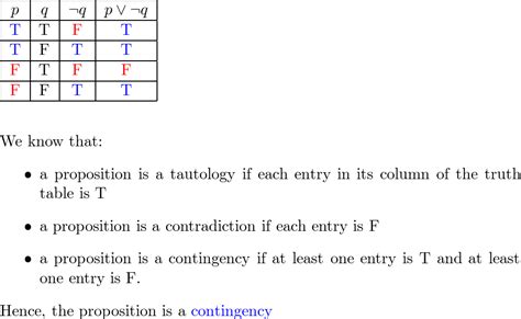 construct a truth table for the proposition and determine wh quizlet