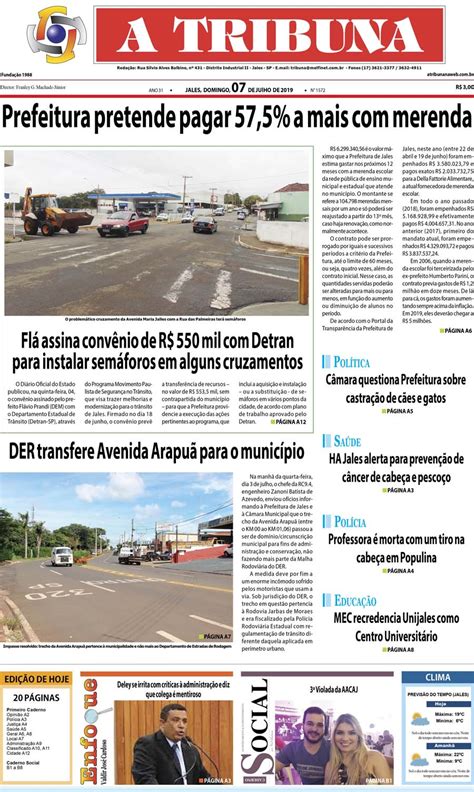 A TRIBUNA PREFEITURA ABRE LICITAÇÃO E ESTIMA GASTAR R 6 3 MILHÕES