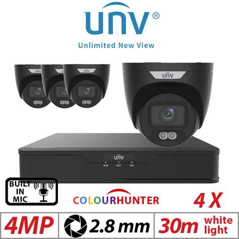 4MP 4CH UNIVIEW IP KIT 4X HD COLORHUNTER FIXED EYEBALL NETWORK CAMERA