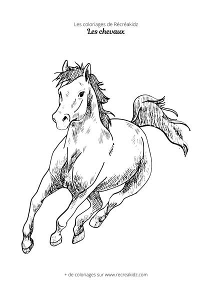 Coloriage Cheval Au Galop Dessin Colorier Imprimer En Pdf