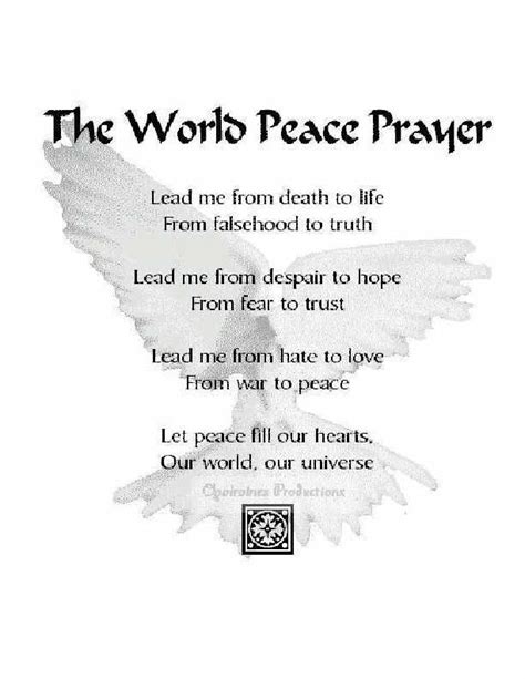 World Peace Prayer MY Opalraines Production Prayer For Peace Peace