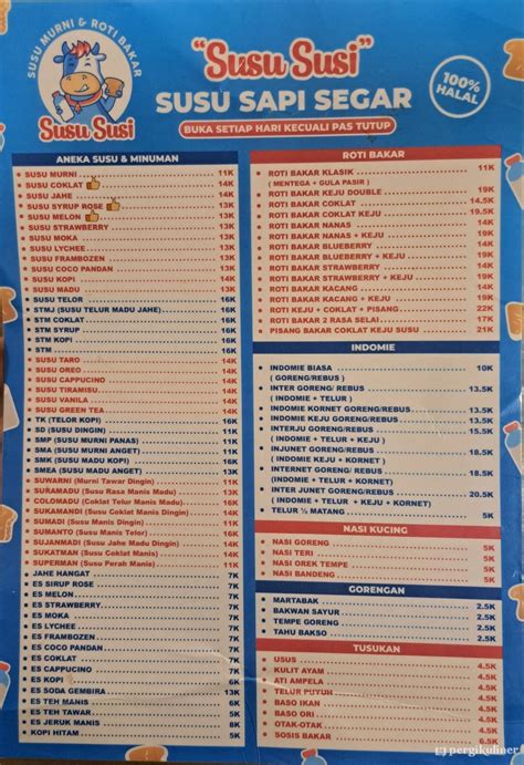 Selalu Diperbarui Menu Susu Susi Susu Sapi Segar Gandaria