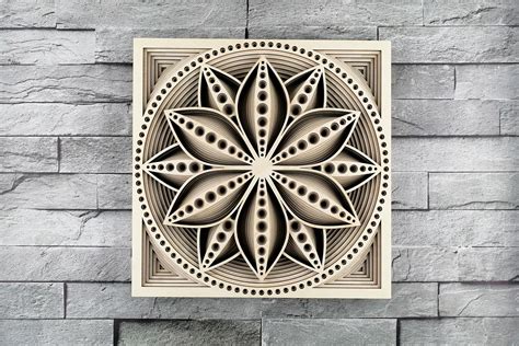 F07 Layered Mandala SVG File 3D Flower Mandala DXF