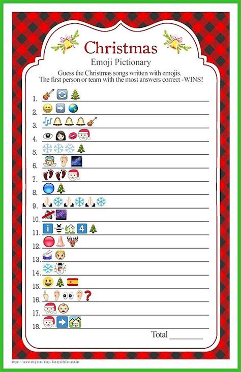 Christmas Songs Printable Emoji Quiz With Answers
