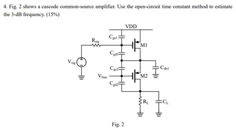 Solved 4 Fig 2 Shows A Cascode Common Source Amplifier Chegg