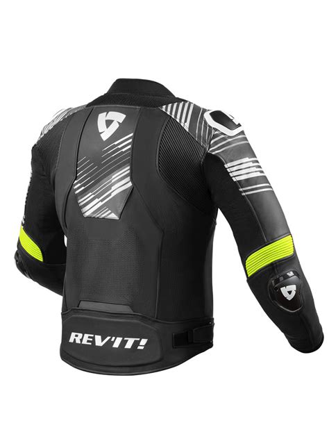 Kurtka motocyklowa skórzana REVIT Apex czarno fluo żółta revmoto pl