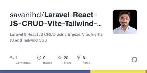 github savanihd laravel react js crud vite tailwind css laravel 9 react js crud using breeze