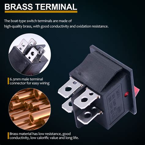 Snapklik Pcs Kcd Rocker Switch On Off Ac A V A V Dpst
