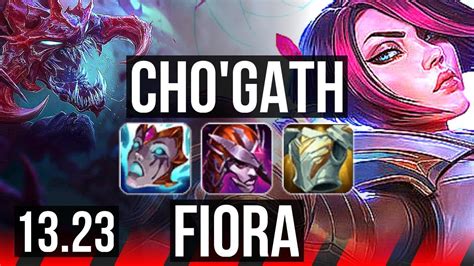 CHO GATH Vs FIORA TOP 7 Solo Kills 67 Winrate Dominating KR