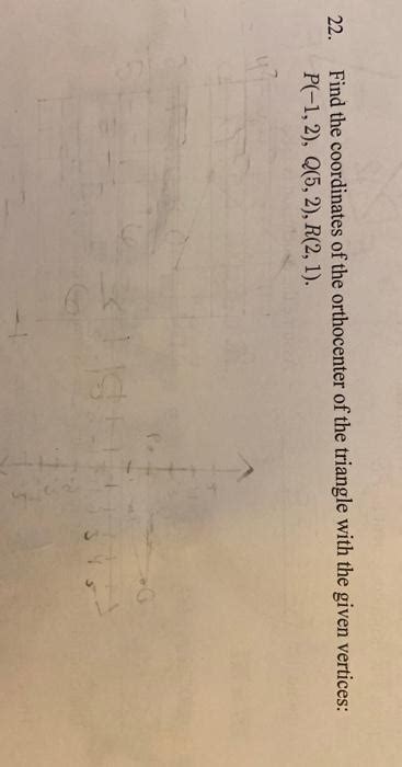 solved 22 find the coordinates of the orthocenter of the