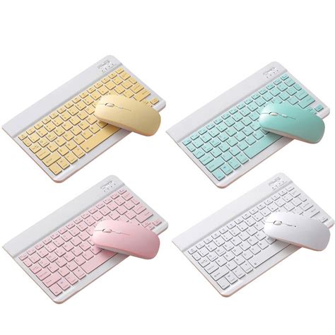Novo Mouse Teclado Sem Fio Bluetooth 10 Polegadas Silencioso Mini