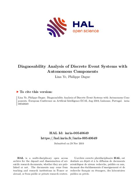 pdf diagnosability analysis of discrete event systems with autonomous components philippe