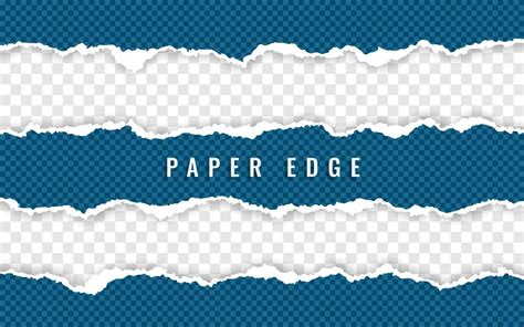 Horizontal Torn Paper Edge Ripped Squared Horizontal Paper Strips