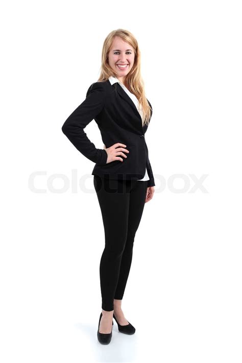Ganzk Rper Portrait Einer Unternehmerin Stock Bild Colourbox