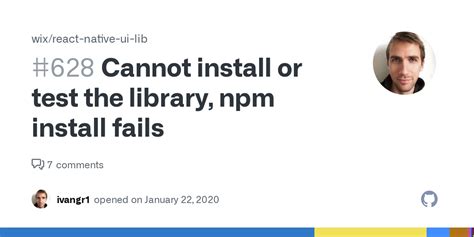 Cannot Install Or Test The Library Npm Install Fails Issue 628