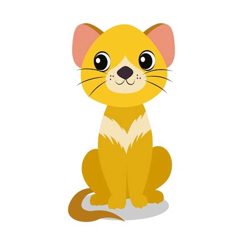 Una ilustración de dibujos animados de un gato amarillo sentado sobre