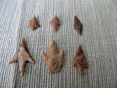 6 POINTE DE flèche silex Néolithique du Sahara Niger EUR 40 00