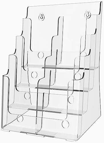 Amazon MaxGear Acrylic Brochure Holder 4 Inch Wide 4 Tier Clear