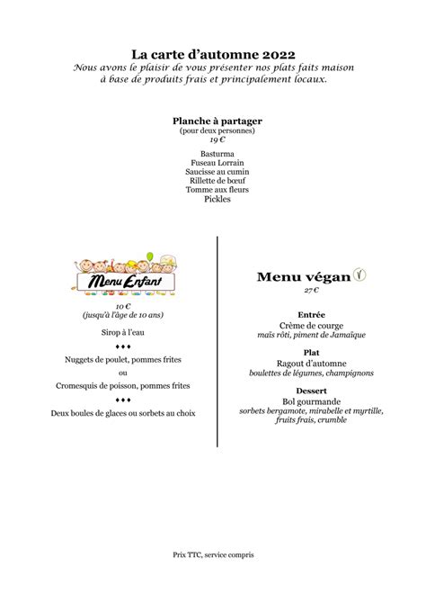 Carte et Menus 2024 Le Palais Gourmand à Nancy TheFork