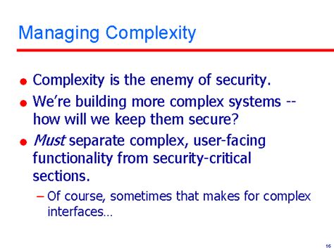 managing complexity