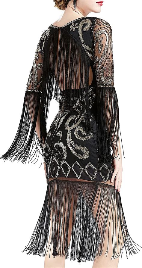 Buy Babeyond S Flapper Dress Long Fringe Gatsby Dress Roaring S