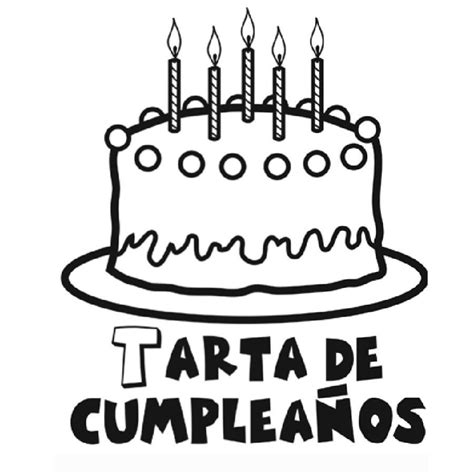Dibujo De Pastel De Cumpleaños Con Una Vela Para Colorear Dibujos
