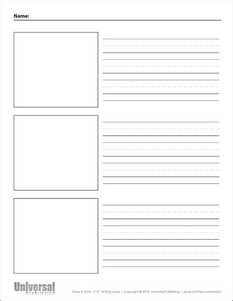 Lined Writing Paper With Picture Box