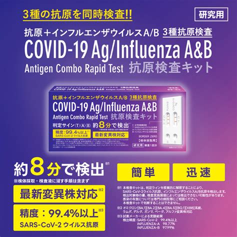 新型コロナウイルスインフルエンザウイルスA B抗原検査キット 3種の抗原を同時検査 簡単測定 最新変異株対応 インフルエンザウイルス対応