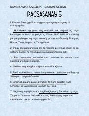 PAGSASANAY 5 SAMAR JOVELLE P Pdf NAME SAMAR JOVELLE P SECTION