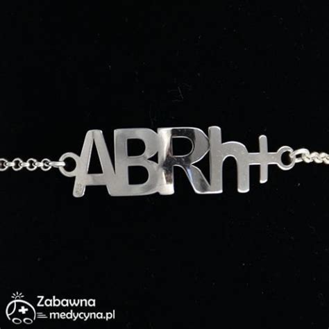 Grupa Krwi AB RH Plus Bransoletka Ze Srebra 925 Zabawna Medycyna