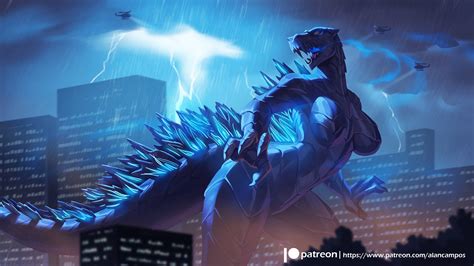 168755 Safe Artistalanscampos Godzilla Godzilla Fictional Species Kaiju Anthro